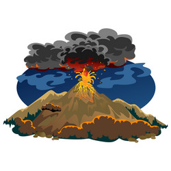 Different types rocks and volcano eruptions Vector Image