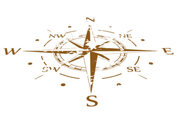 Brown grunge compass Royalty Free Vector Image