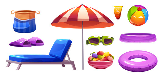 Set of beach element Royalty Free Vector Image