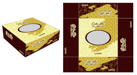 Elegant rolls cake box Royalty Free Vector Image