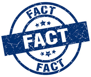 Square grunge blue fact stamp Royalty Free Vector Image