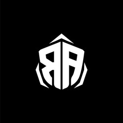 Initial ra logo design with shield style Vector Image