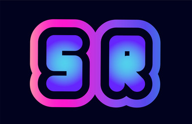 Alphabet letter combination sr s r with grunge Vector Image