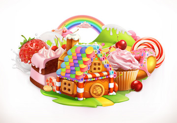 Magic sweet house Royalty Free Vector Image - VectorStock