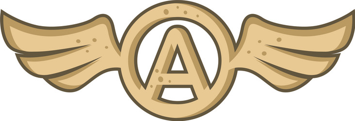 Initial alphabet letter wing template Royalty Free Vector