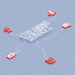 Colored streaming services concept template Vector Image