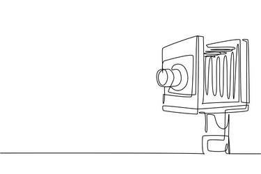 Single continuous line drawing of old retro Vector Image