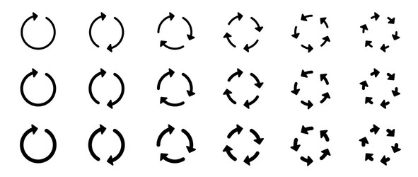 Pack signs round arrow Royalty Free Vector Image