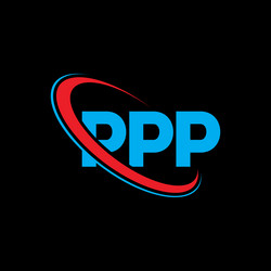 Pp logo p design white letter ppp Royalty Free Vector Image