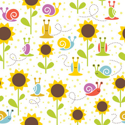 Seamless snail background Royalty Free Vector Image