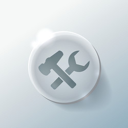 Symbol settings hammer and wrench Royalty Free Vector Image