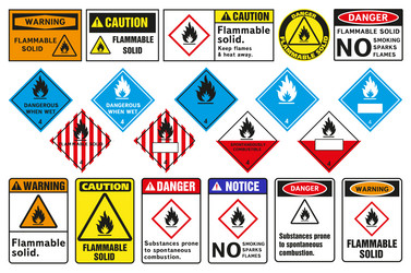 Label hazardous combustible liquid materials Vector Image