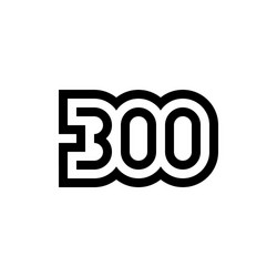 Number 300 icon design Royalty Free Vector Image