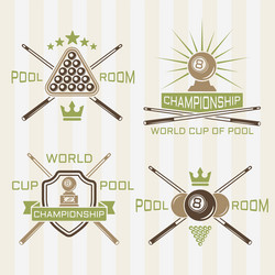 Billiard club pool room monochrome emblem Vector Image