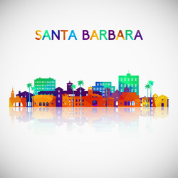 Santa barbara skyline monochrome silhouette Vector Image