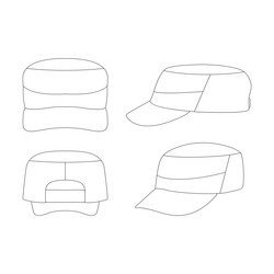 Template fiddler cap flat sketch design outline Vector Image