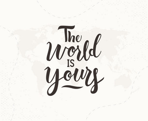 Amazing world lettering with dishes Royalty Free Vector