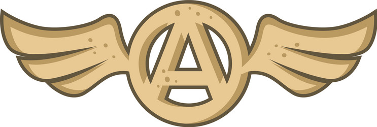 Alphabet letter with angel bird wing Royalty Free Vector