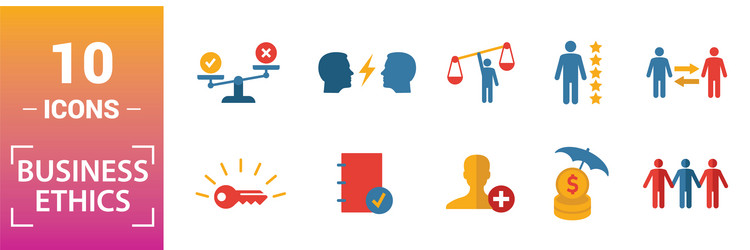 Business ethics icon set include creative Vector Image
