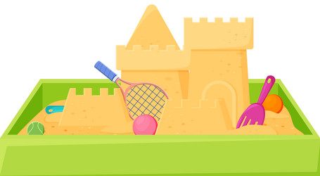 Children sand pit on white background Royalty Free Vector