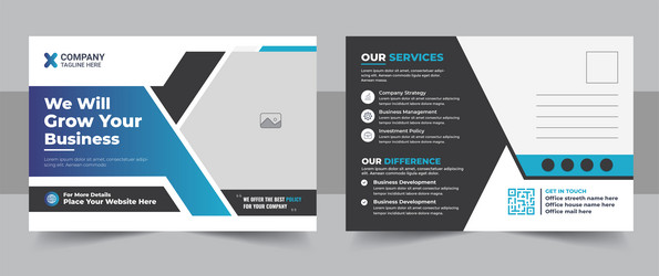 Corporate eddm postcard design template Royalty Free Vector