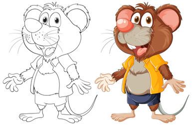 Cute smiling mouse cartoon Royalty Free Vector Image