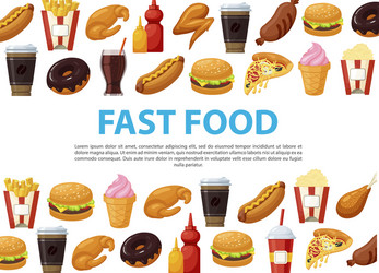 Fast food seamless pattern restaurant or cafe Vector Image
