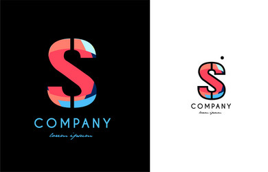 S red white blue alphabet letter logo company Vector Image