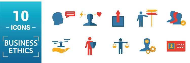 Business ethics icon set include creative Vector Image