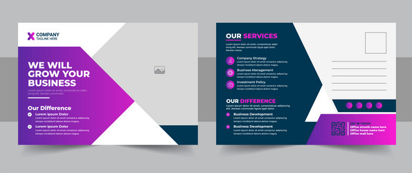 Corporate eddm postcard design template Royalty Free Vector
