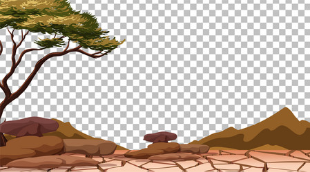Cartoon color dry land scene concept Royalty Free Vector