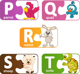Alphabet animals from s to z Royalty Free Vector Image