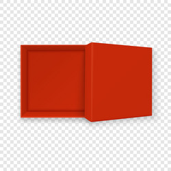 3d opened paper cardboard red box Royalty Free Vector Image