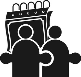 Calendar appointment commitment teamwork together Vector Image