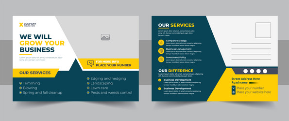 Corporate eddm postcard design template Royalty Free Vector