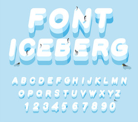 Ice font cold letters transparent blue alphabet Vector Image