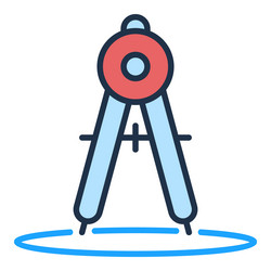 Mathematics school compass math tool concept line Vector Image