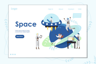 Space website landing page design template Vector Image
