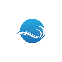 Triangle blue curves waves logo Royalty Free Vector Image