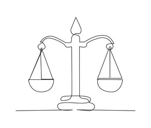 Continuous one line drawing of scales scales Vector Image