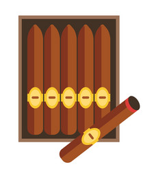 Tobacco cigar cartoon icon smoking nicotine Vector Image