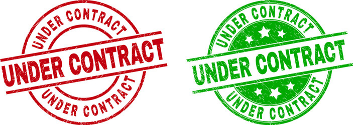 Under contract rectangle stamp seals using Vector Image