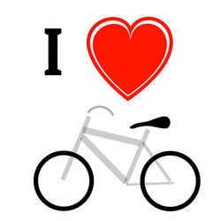 Bike and heart bicycle love Royalty Free Vector Image