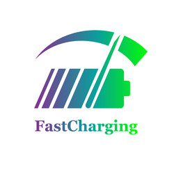 Fast charge icon charged battery Royalty Free Vector Image
