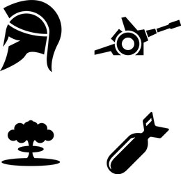Weapons of war simple related icons Royalty Free Vector