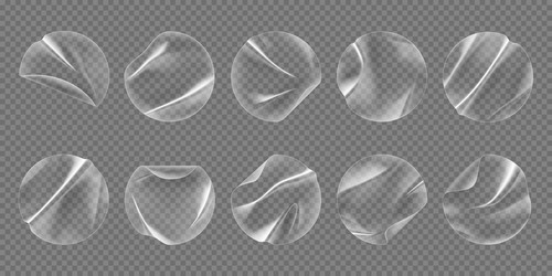 Transparent square stickers overlay patches set Vector Image