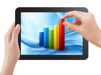 Graph in tablet pc Royalty Free Vector Image - VectorStock