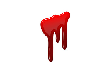 Blood drip 3d drop isolated white Royalty Free Vector Image