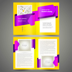 Ribbon brochure design template Royalty Free Vector Image