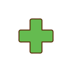 Math plus or cross symbols icon isolated Vector Image